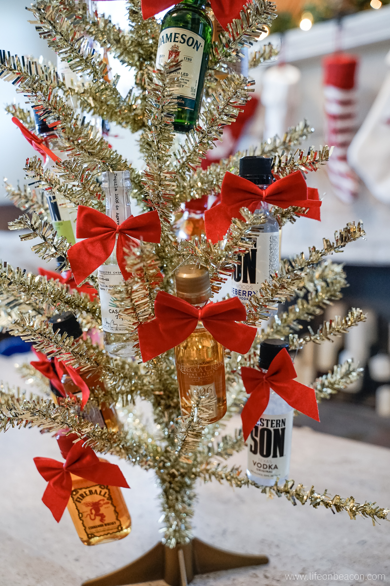 Mini Liquor Bottle Christmas Tree | Life on Beacon